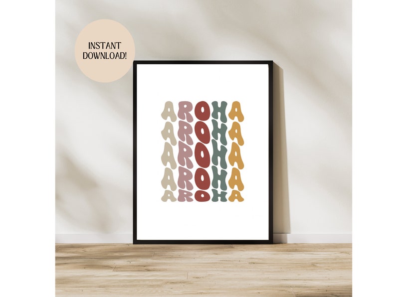 Aroha Boho Digital Download, Maori Wall Art, New Zealand Print ...