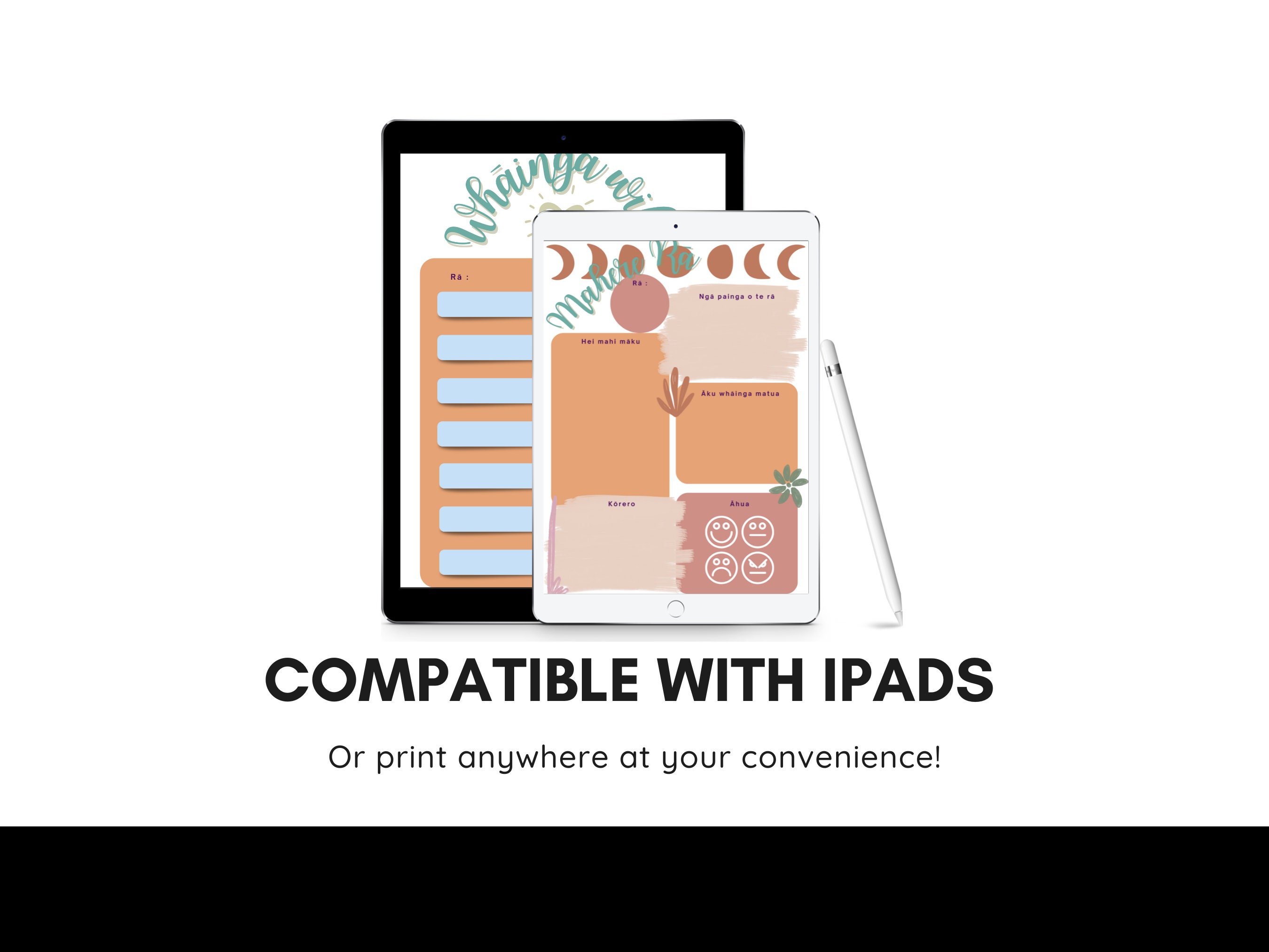 Te Reo Māori Printable Planners Set of 6, Digital Planner, Printables ...