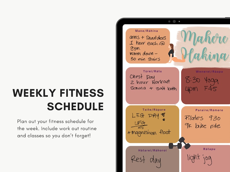 Te Reo Māori Printable Planners Set of 6, Digital Planner, Printables ...