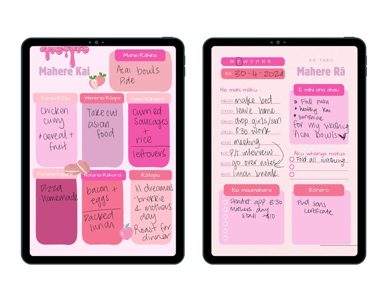 Te Reo Māori Printable Planners Set of 6, Digital Planner, Printables ...