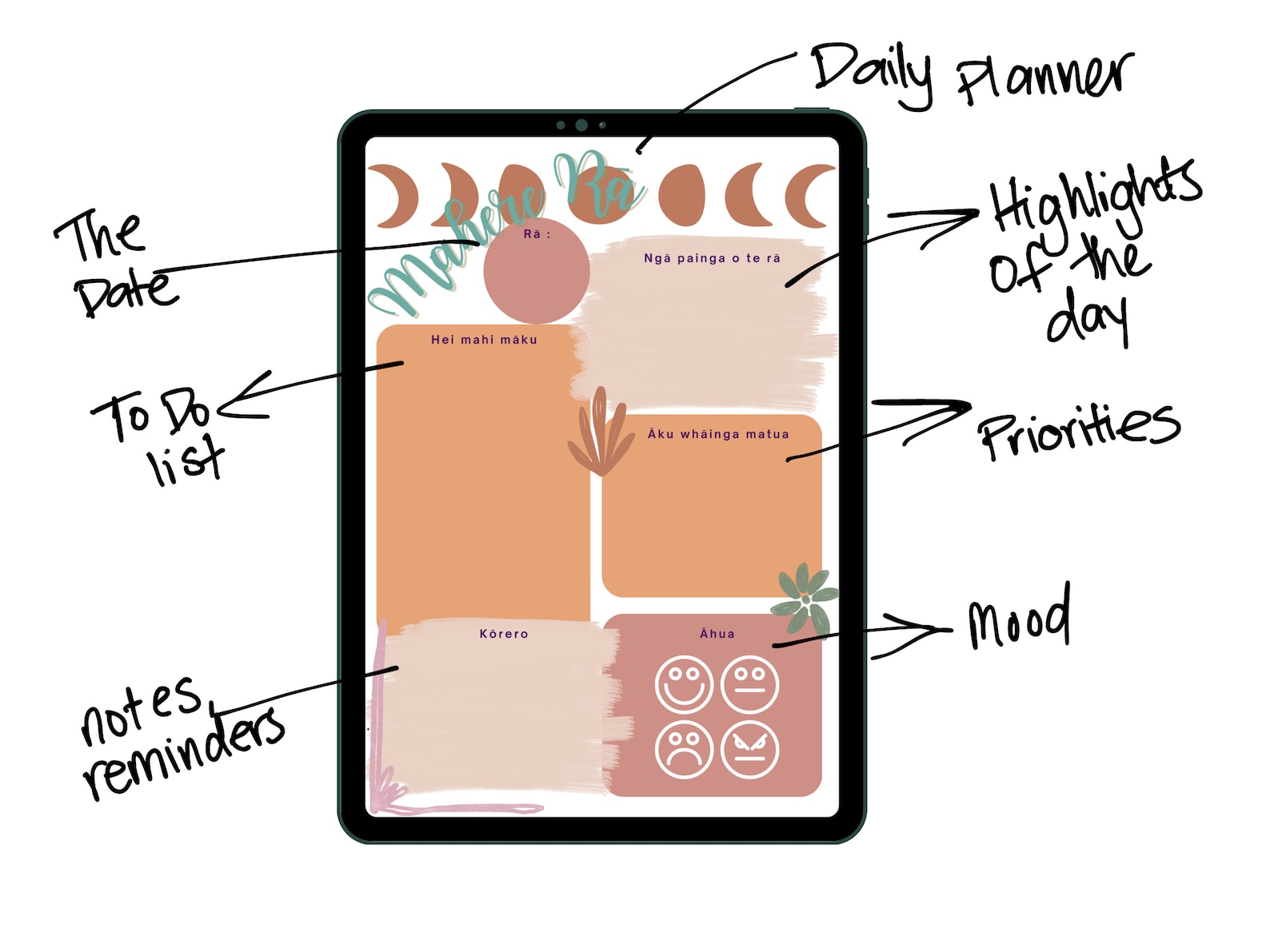 Te Reo Māori Printable Planners Set of 6, Digital Planner, Printables ...