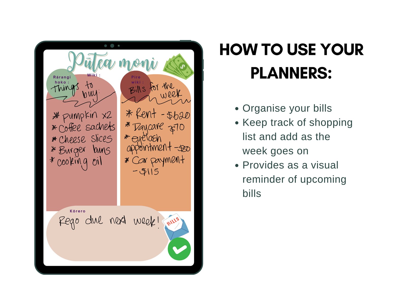 Te Reo Māori Printable Planners Set of 6, Digital Planner, Printables ...