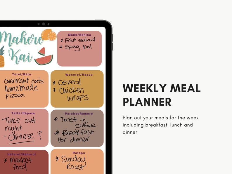 Te Reo Māori Printable Planners Set of 6, Digital Planner, Printables ...