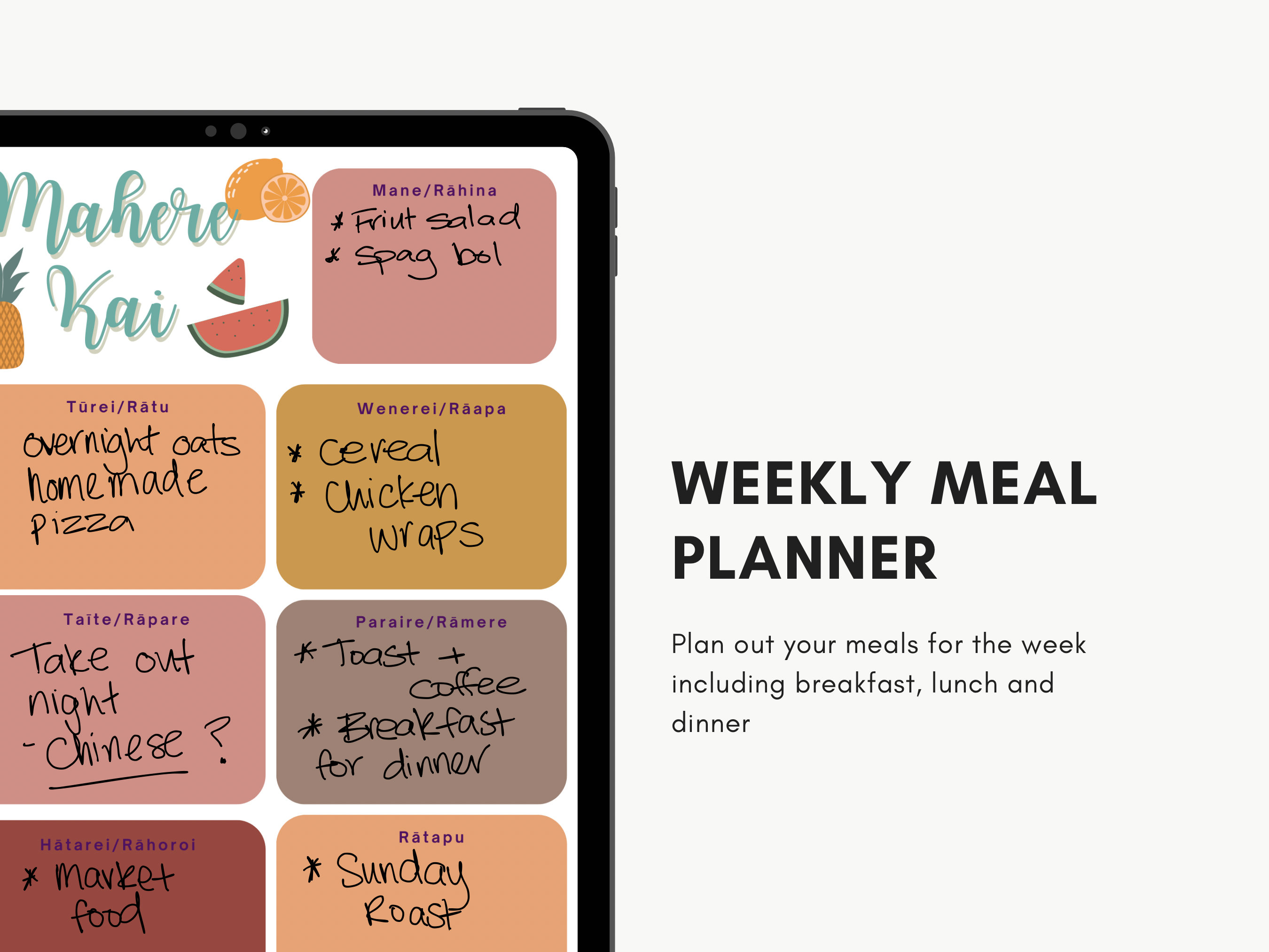 Te Reo Māori Printable Planners Set of 6, Digital Planner, Printables ...