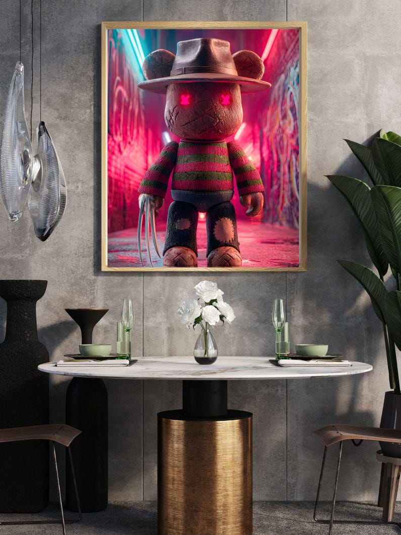 KAWS Freddy Krueger – Horror Pop Art Wall Poster | Hypebeast - Digital ...