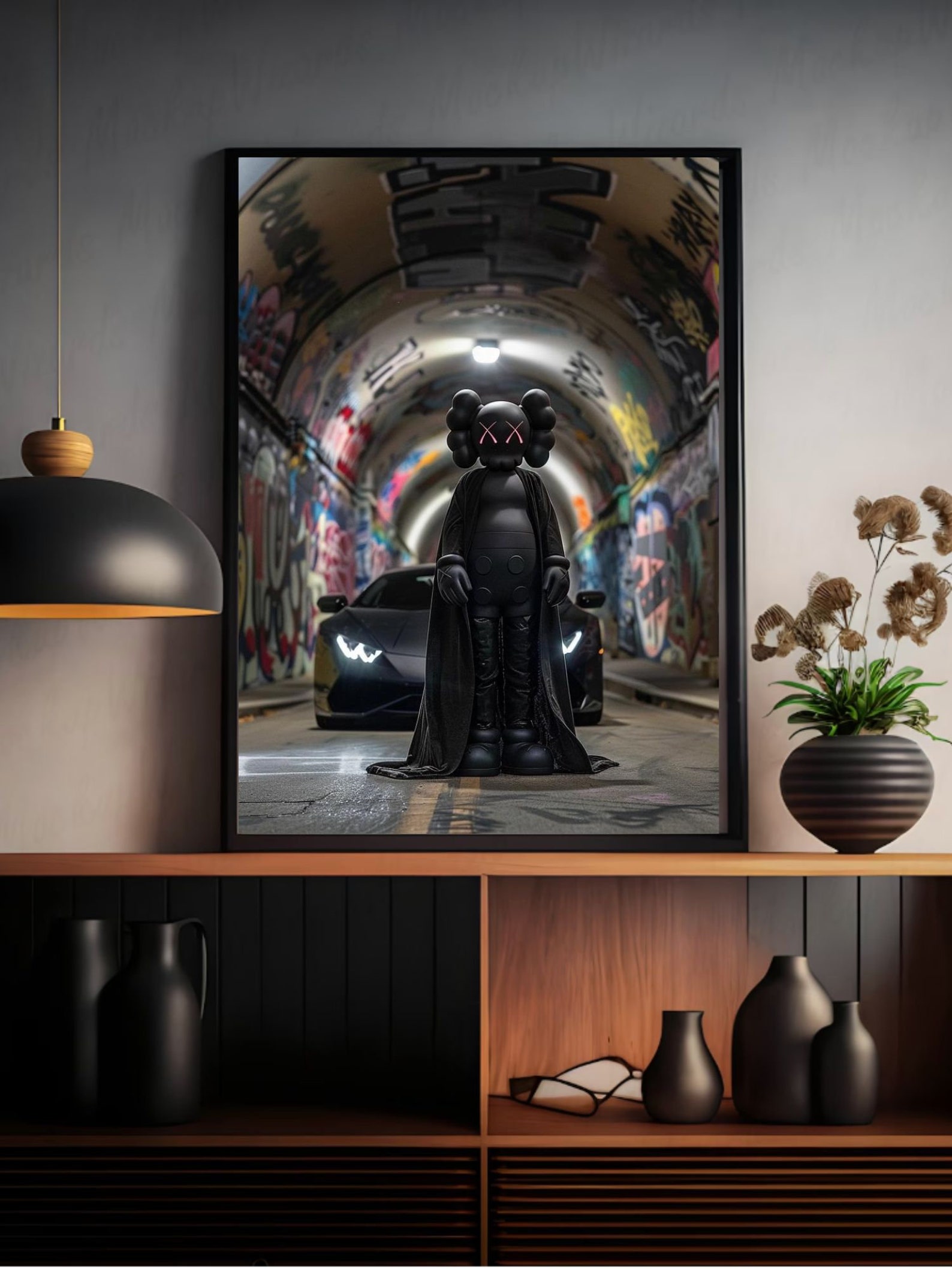 Kaws Black Lambo Poster: Minimalist Hypebeast Wall Art (digital ...