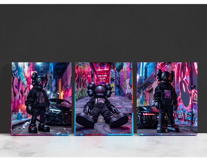 Kaws 3-piece R8 Car Print Set: Hypebeast Graffiti Wall Art (digital ...