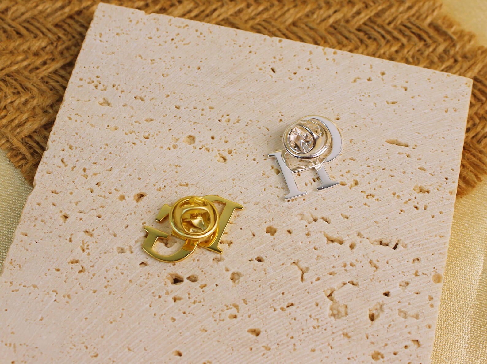 Personalised Brooch, Lapel Pin, Custom Initial Brooch, 18 K Gold ...