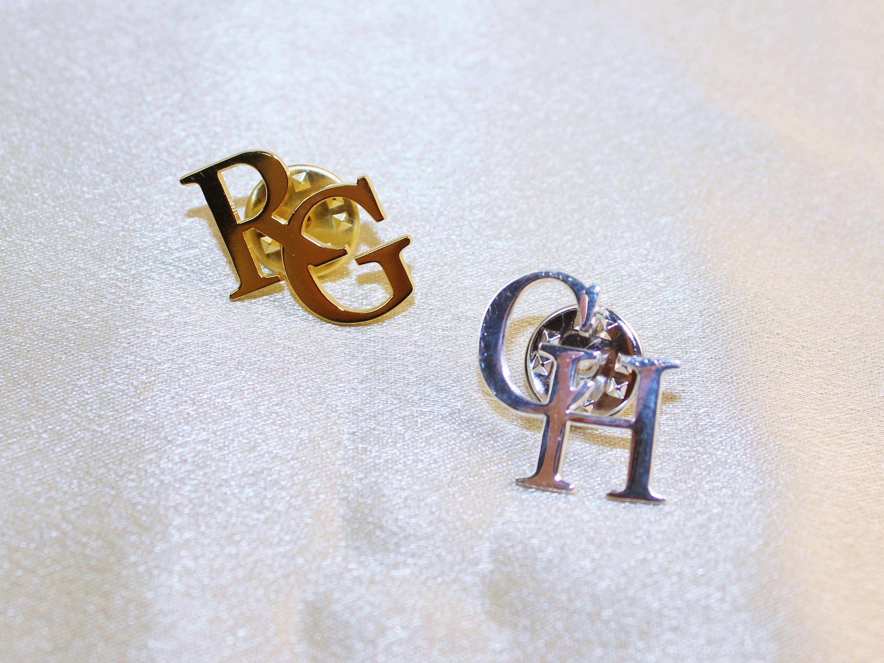 Personalised Brooch, Lapel Pin, Custom Initial Brooch, 18 K Gold ...
