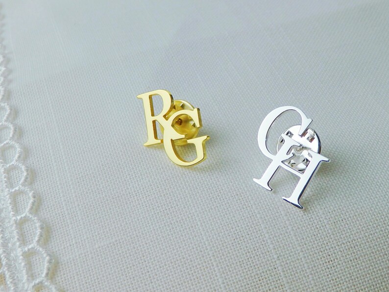 Personalised Brooch, Lapel Pin, Custom Initial Brooch, 18 K Gold ...