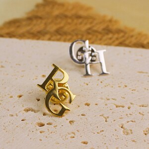 Personalised Brooch, Lapel Pin, Custom Initial Brooch, 18 K Gold ...