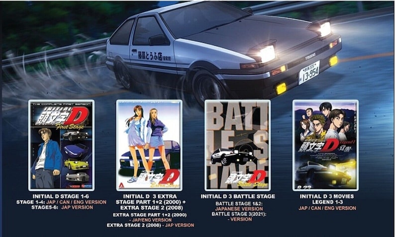 Dvd Anime INITIAL D Complete Stage 1-6 +3 Movie +3 Extra Stage +3 ...