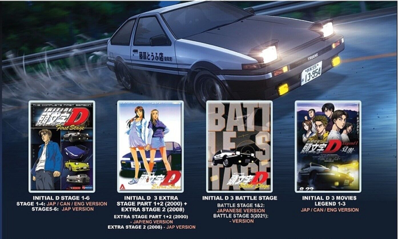 Dvd Anime INITIAL D Complete Stage 1-6 +3 Movie +3 Extra Stage +3 ...