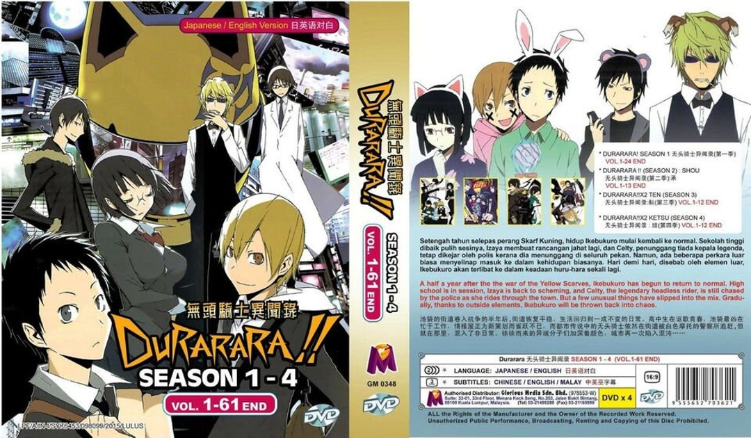 Anime DVD Durarara!! Complete TV Series Season 1-4 Vol.1-61 End English ...