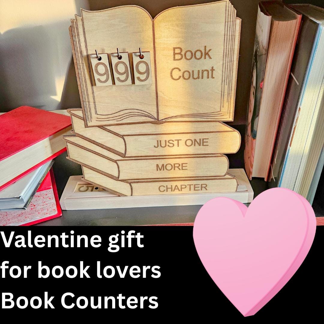 Handmade Wood Book Reading Counter for Valentine Gift: Personalized ...