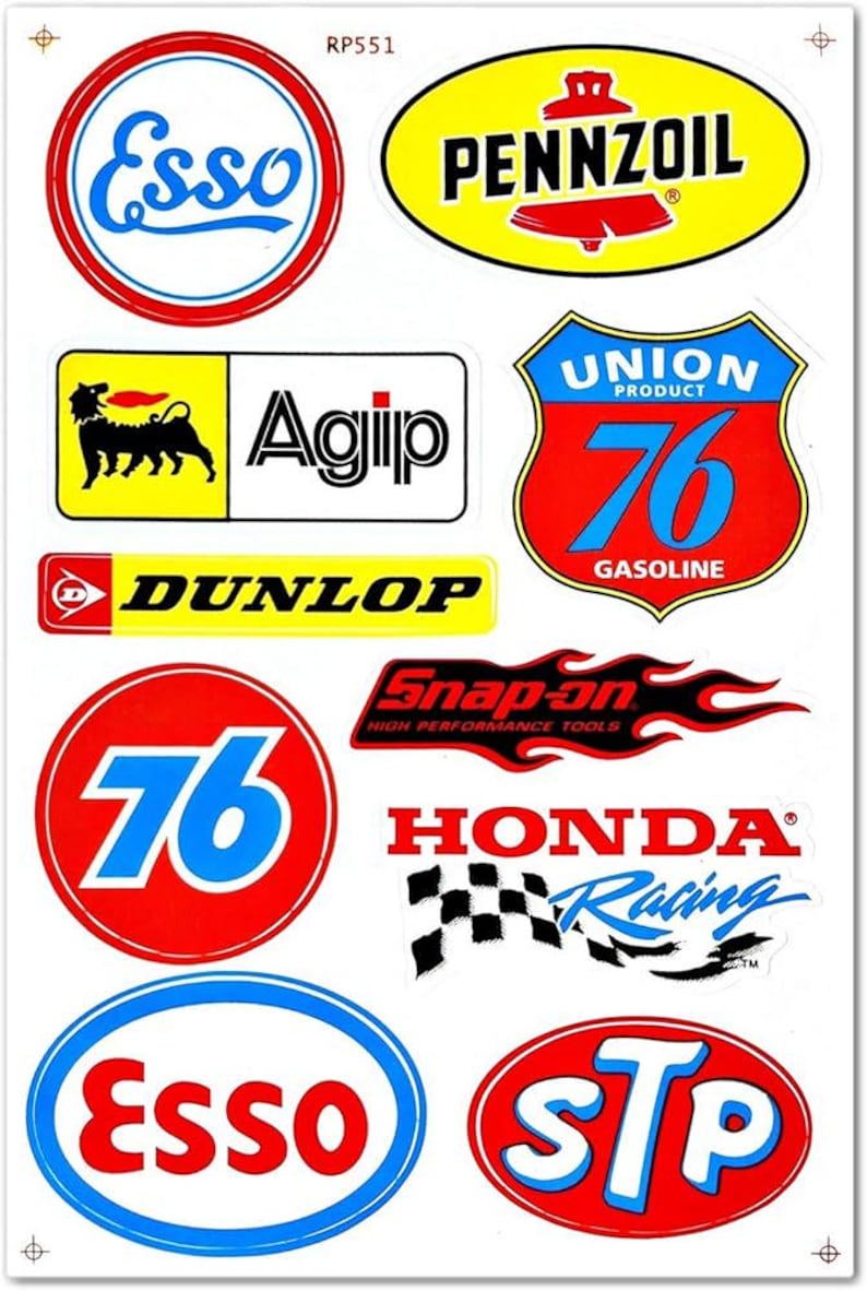 Stickers Sheets NOS Pennzoil Honda Motorcycle Motocoss ATV Sticker ...