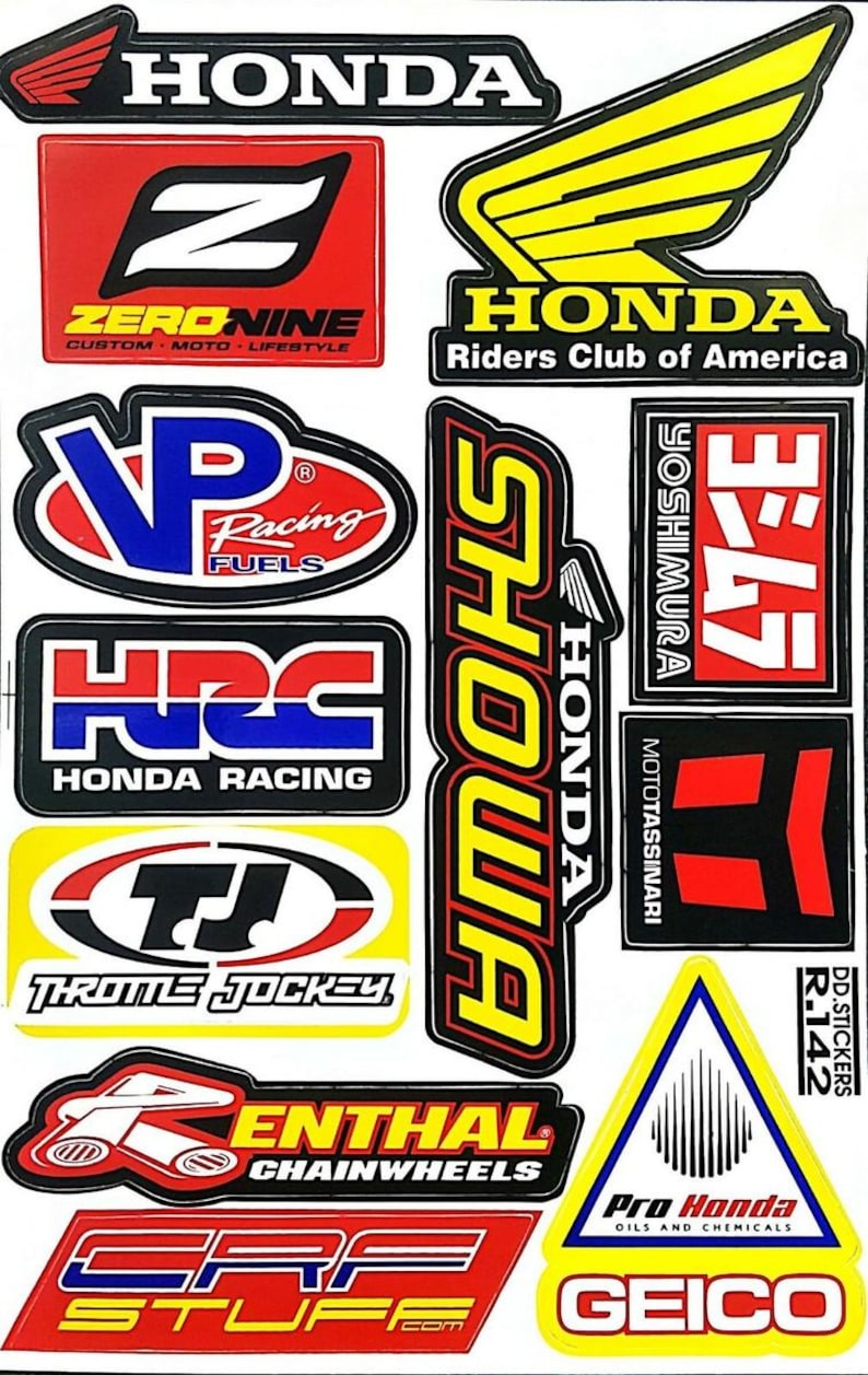 Stickers Sheets HONDA Yoshimura Motorcycle Motocoss ATV Sticker Racing ...