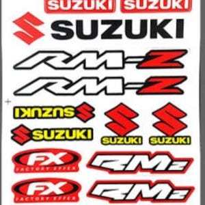 Vintage SUZUKI Stickers Sheets Motorcycle Motocoss ATV Sticker Racing ...