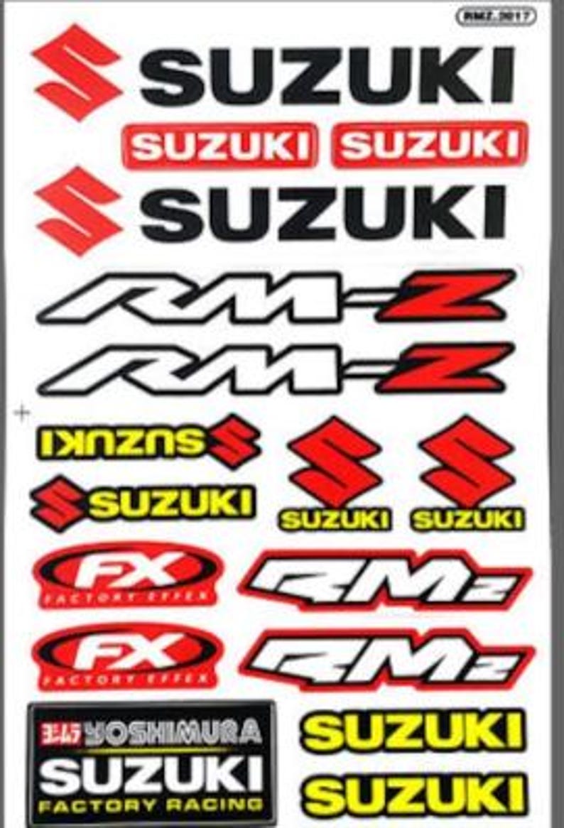Vintage SUZUKI Stickers Sheets Motorcycle Motocoss ATV Sticker Racing ...