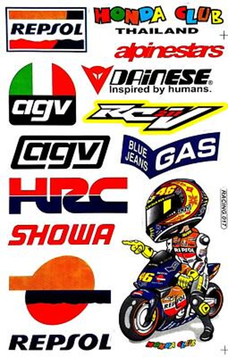 X6 Honda Rockstar Set 6 Stickers Sheets Motorcycle Motocoss ATV Sticker ...
