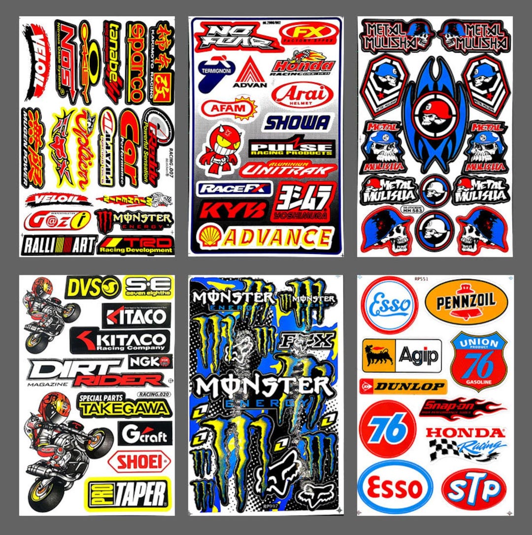 Stickers Sheets NOS Pennzoil Honda Motorcycle Motocoss ATV Sticker ...
