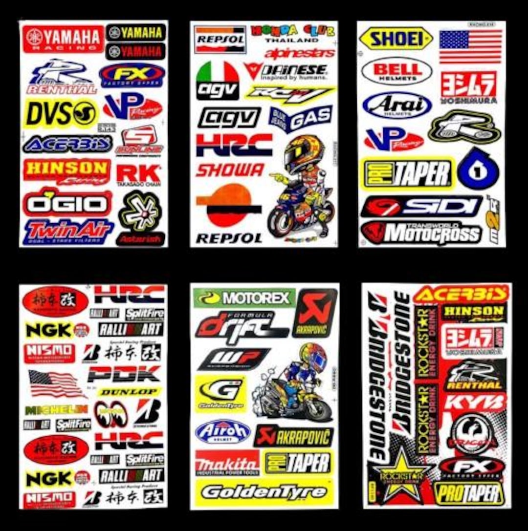 X6 Honda Rockstar Set 6 Stickers Sheets Motorcycle Motocoss ATV Sticker ...