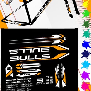 Custom Made to Order BULLS Bicycle Sticker for Frame and Fork - Vinyl ...