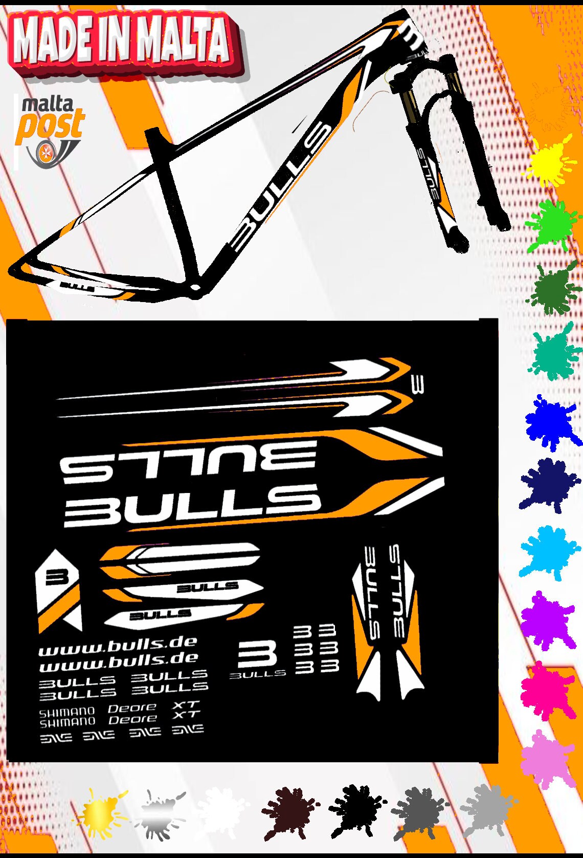 Custom Made to Order BULLS Bicycle Sticker for Frame and Fork - Vinyl ...