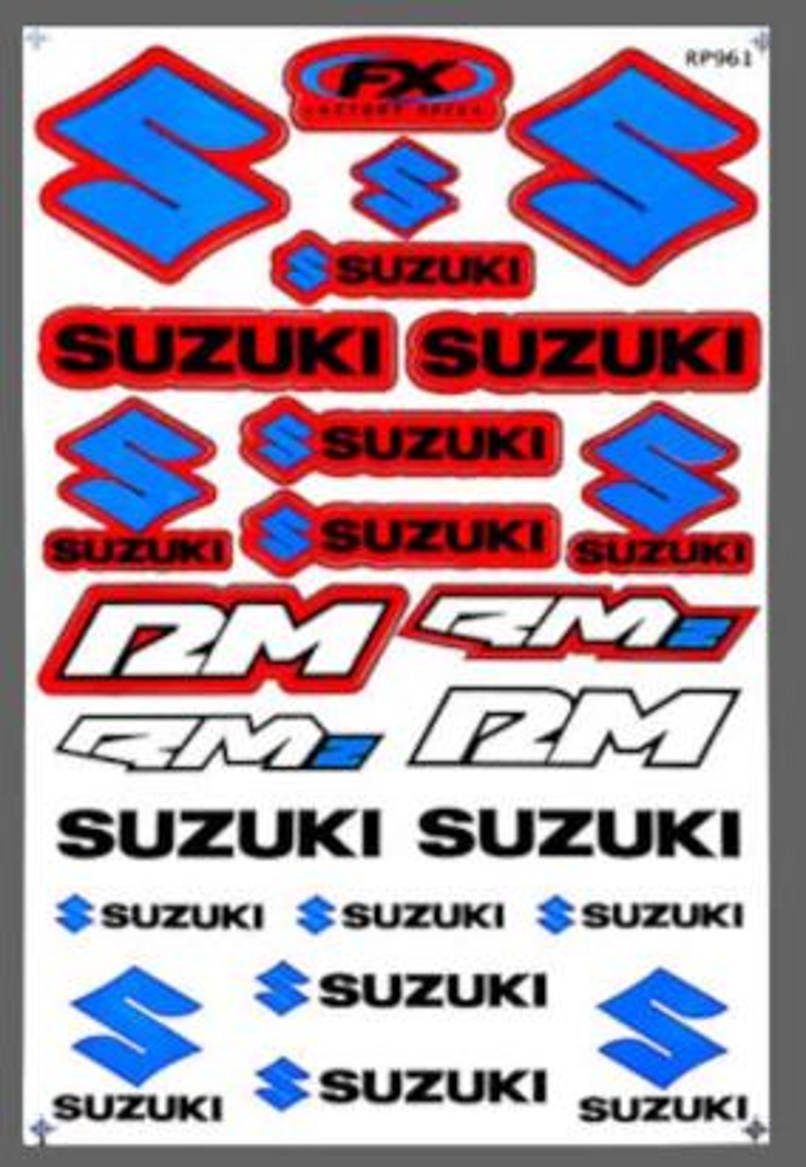 Vintage SUZUKI Stickers Sheets Motorcycle Motocoss ATV Sticker Racing ...