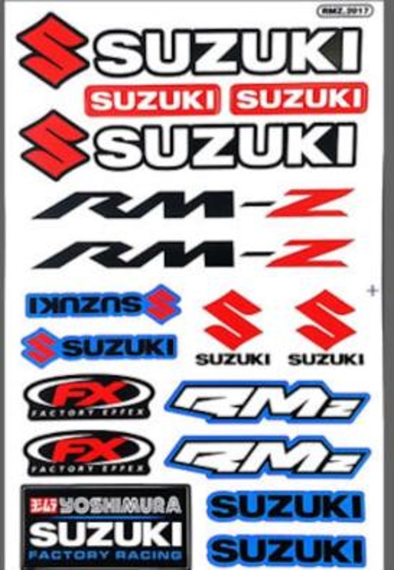 Vintage SUZUKI Stickers Sheets Motorcycle Motocoss ATV Sticker Racing ...