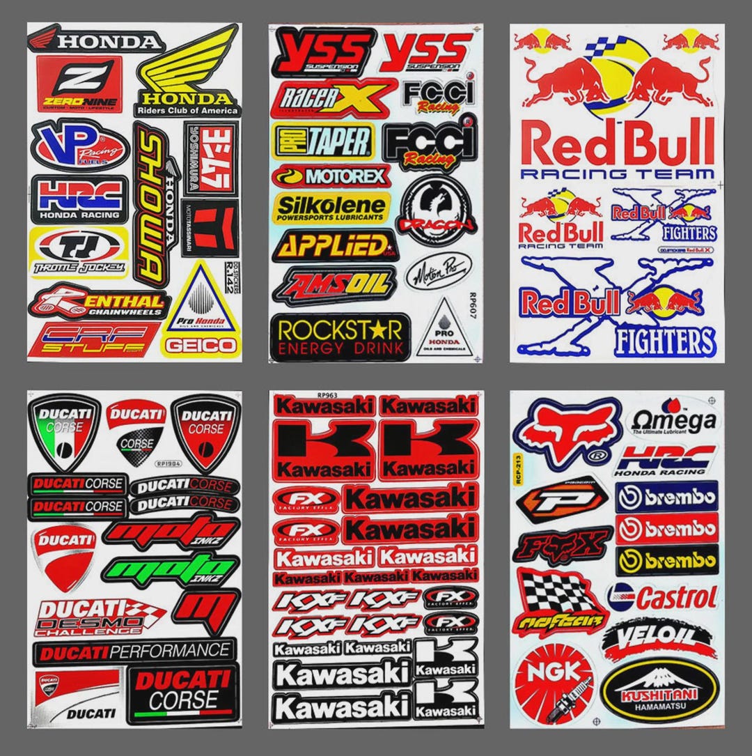 Vintage Stickers Sheets YSS Veloil Shell Motorcycle Motocoss ATV Decal ...
