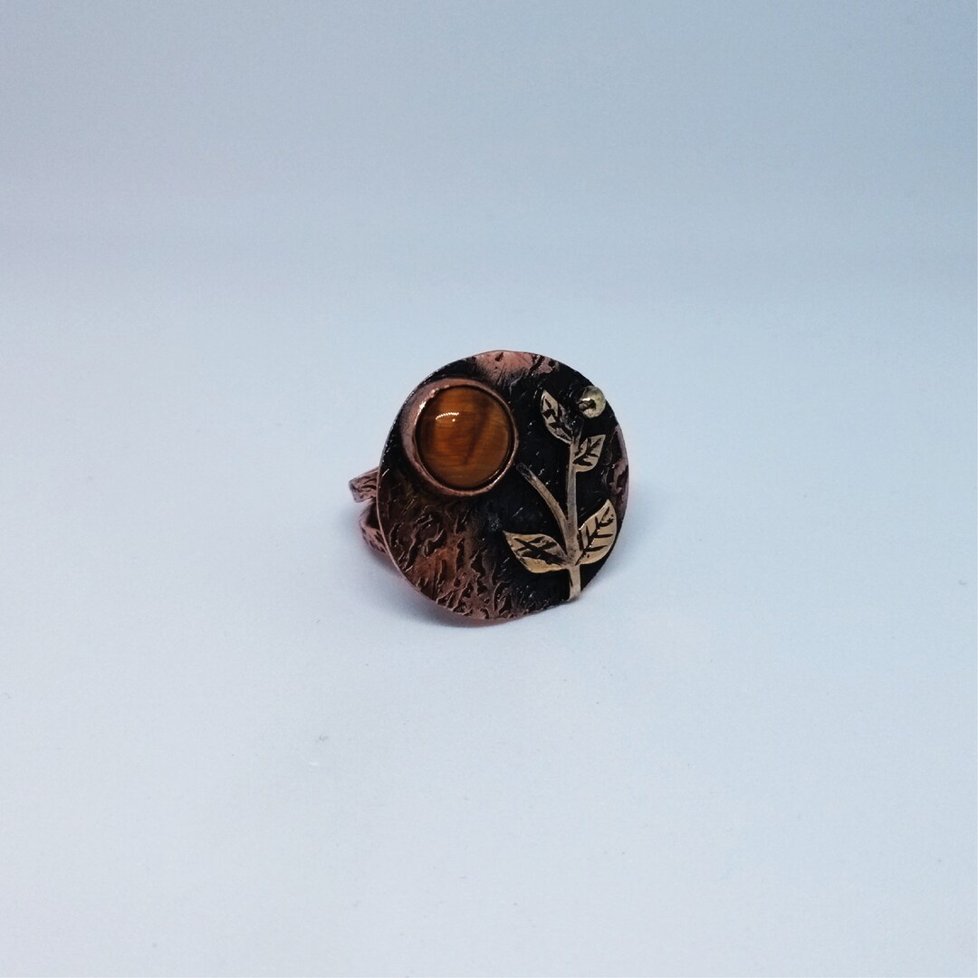 Natural Stone Copper Ring Djustable Ring | Made in Türkiye | Ideal for ...
