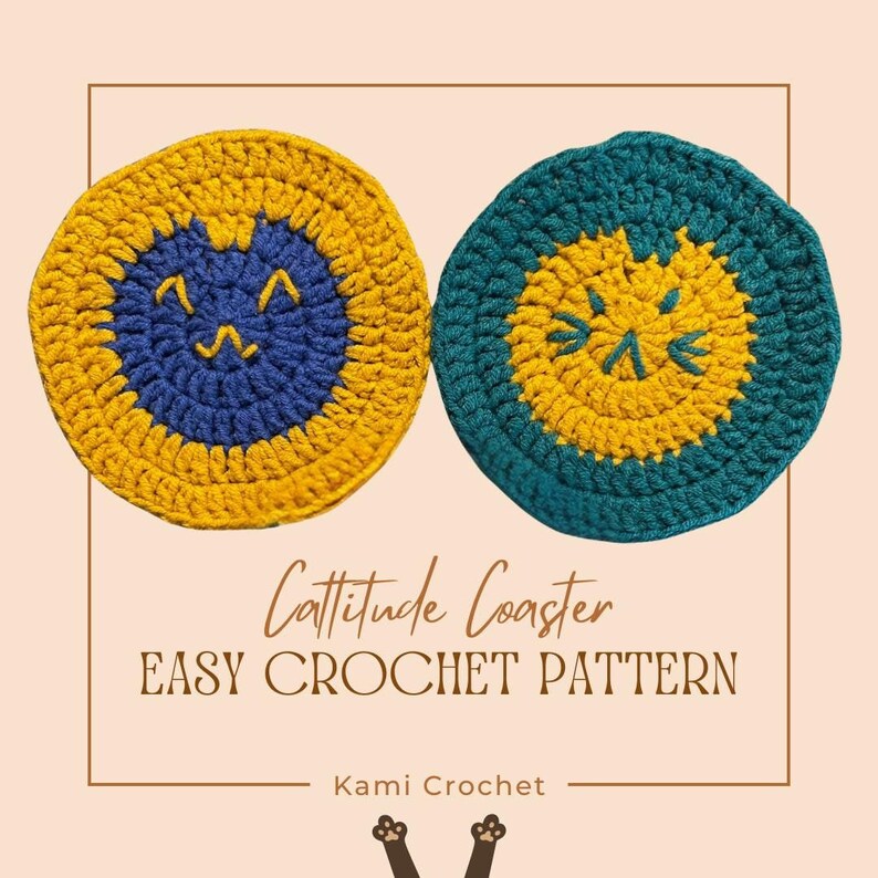 Cattitude Coaster Easy Crochet Pattern - Etsy