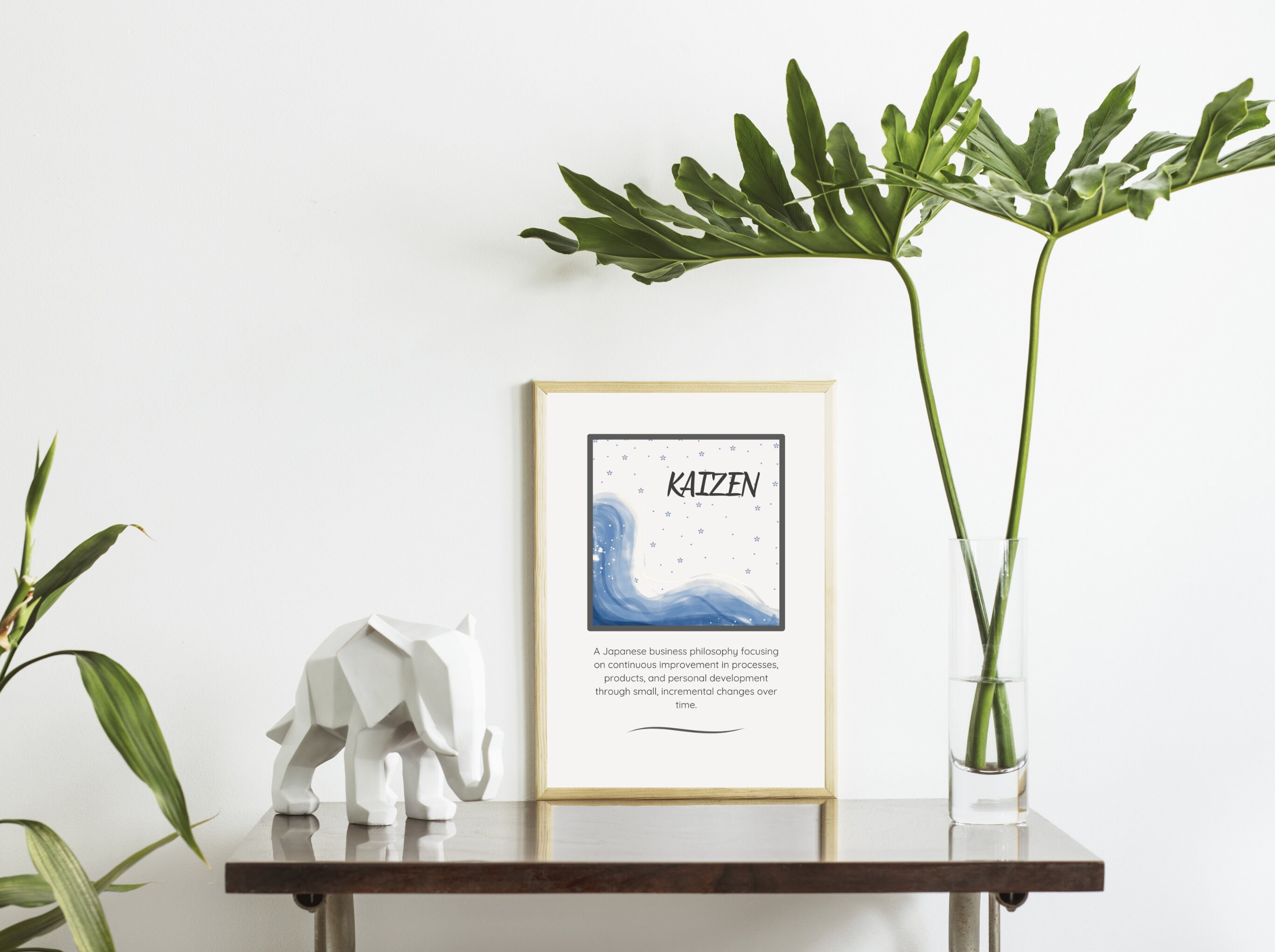 Kaizen Wall Art Kaizen Definition Wall Art Japanese Words Print Japanese Wall Art Japandi Wall ...