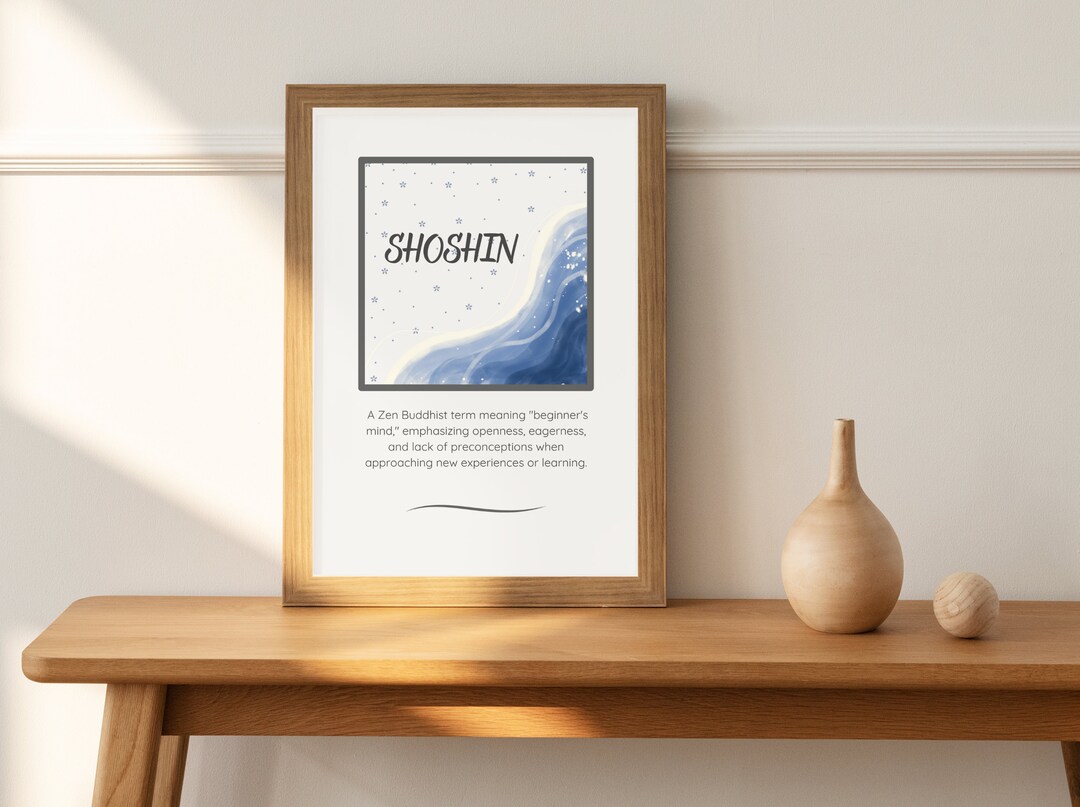 Shoshin Zen Buddhist Word Definition Wall Art Japanese Words Print ...