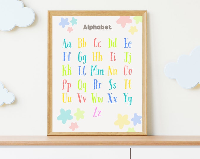 Alphabet Abc Poster, ABC Alphabet Wall Hanging , Educational Chart ...