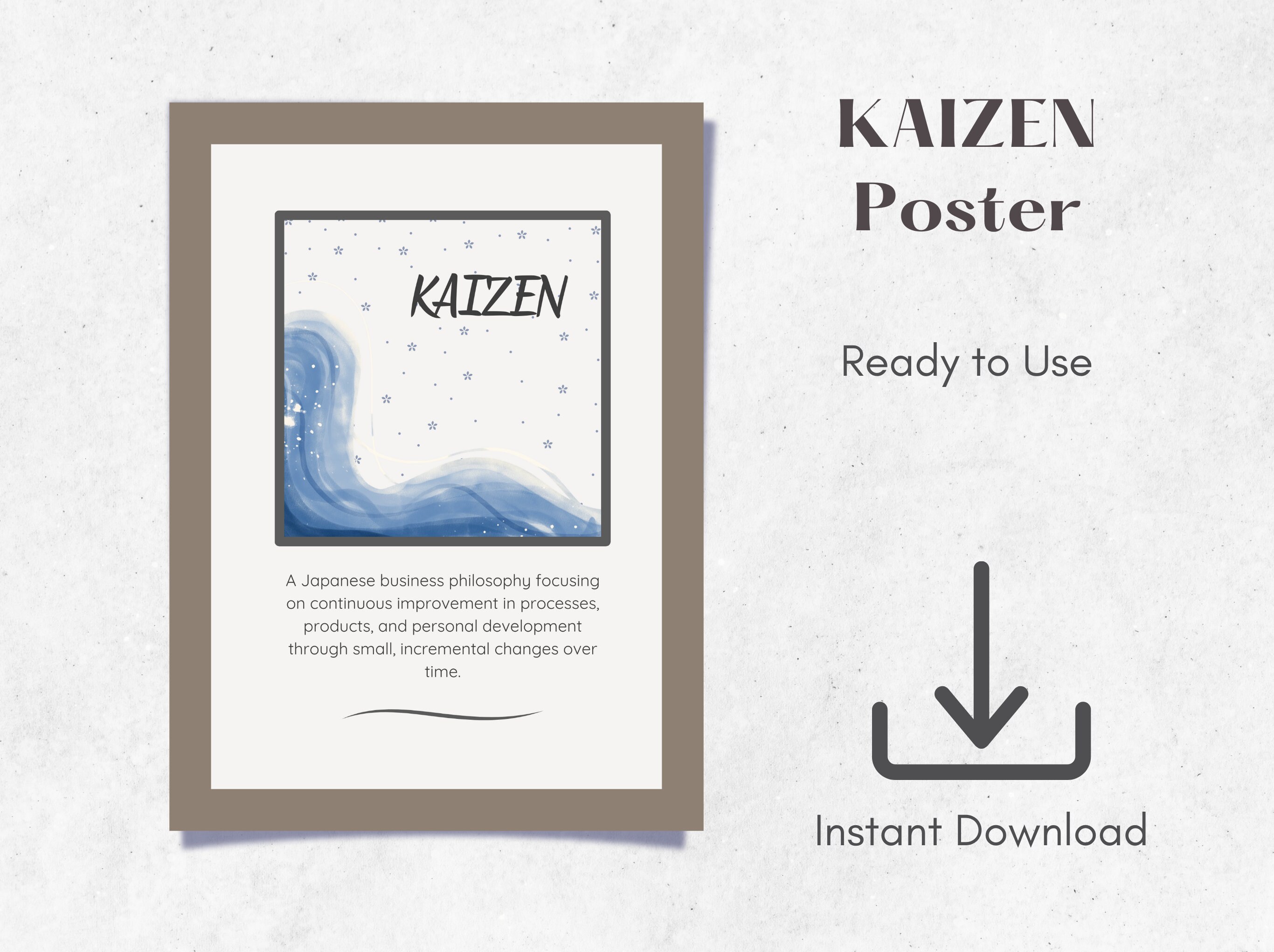 Kaizen Wall Art Kaizen Definition Wall Art Japanese Words Print Japanese Wall Art Japandi Wall ...