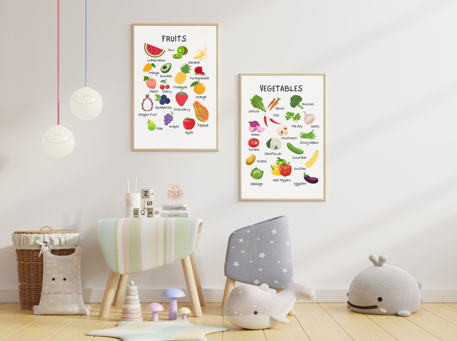 Vegetables and Fruit Poster, Fruit Wall Art, Vegetables Wall Art ...