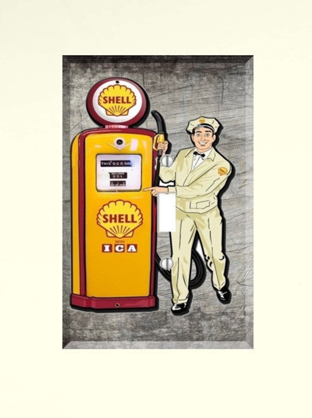SHELL Gas Station Attendant Light Switch Cover Plate Wall Cover Gas ...