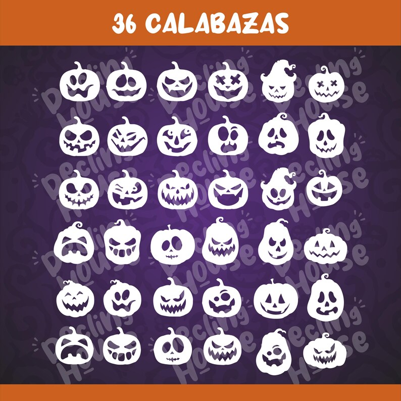 Pack Halloween SVG PNG – +90 Siluetas de Calabazas, Fantasmas y ...
