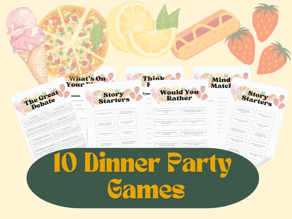 Printable Dinner Party Games for Adults Icebreaker Games Office Games ...
