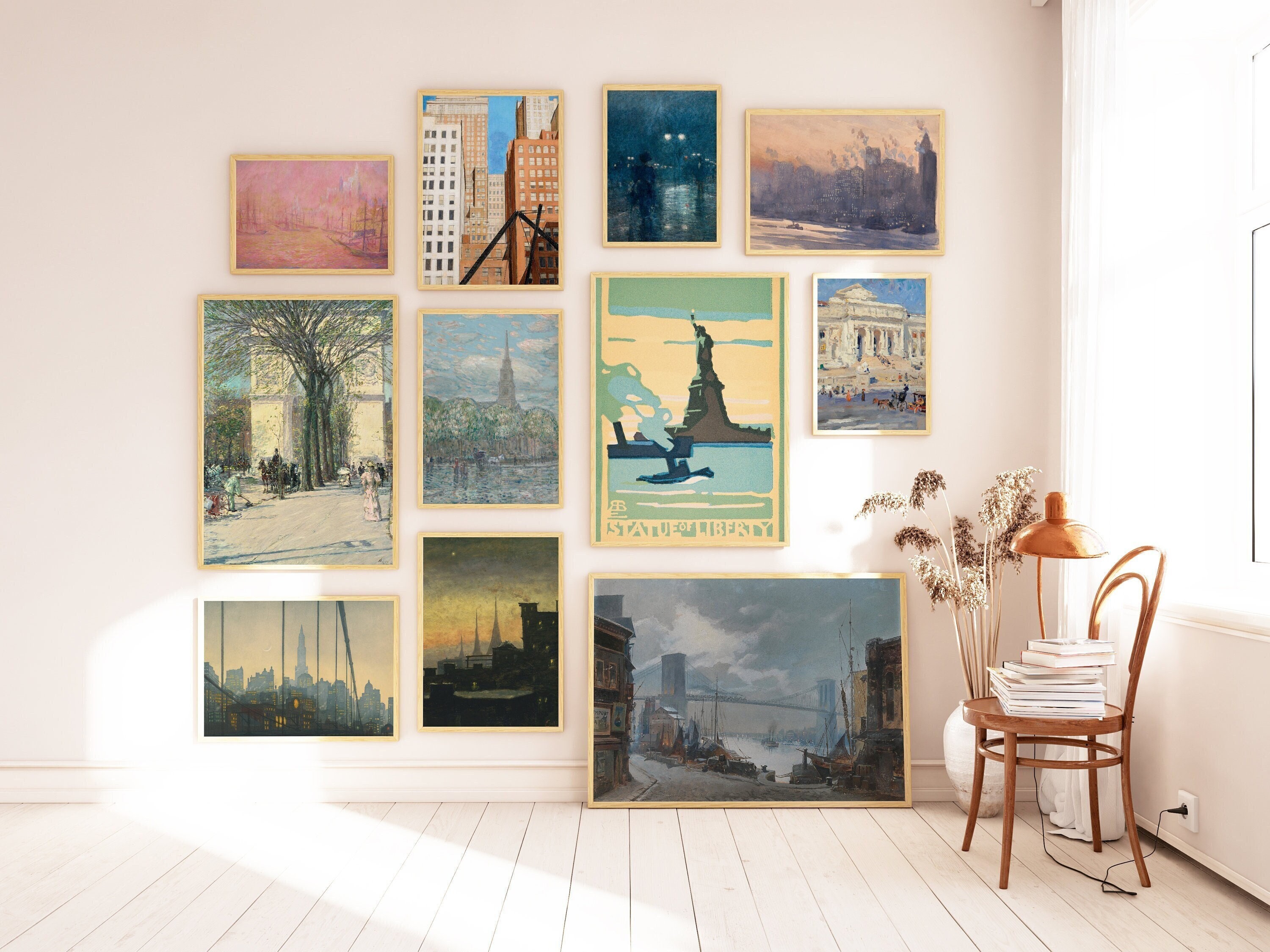 Vintage New York Art Prints Gallery Wall, NYC Digital Prints Set of 11 ...