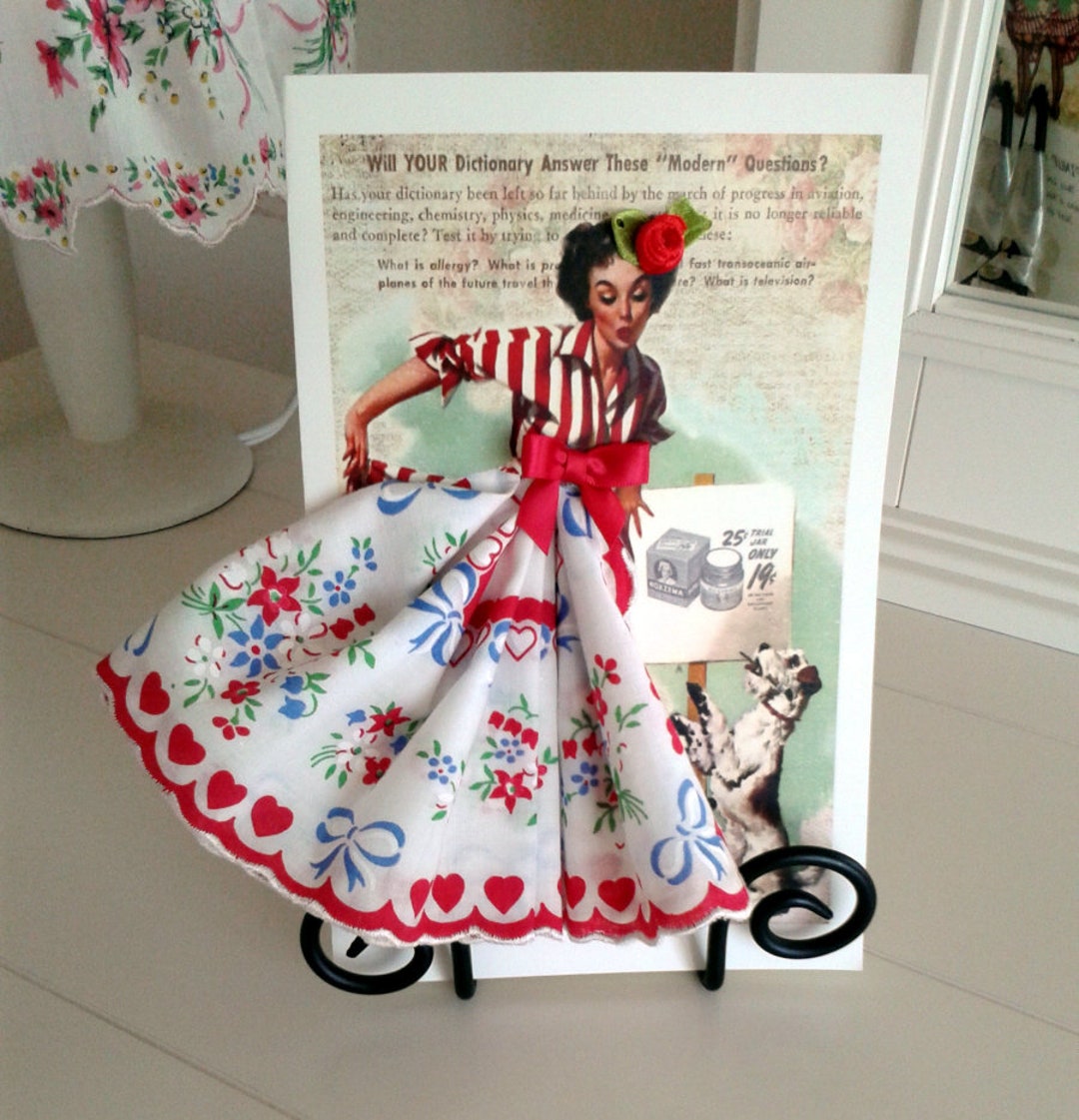 Retro Pinup Keepsake Hanky Card - Etsy