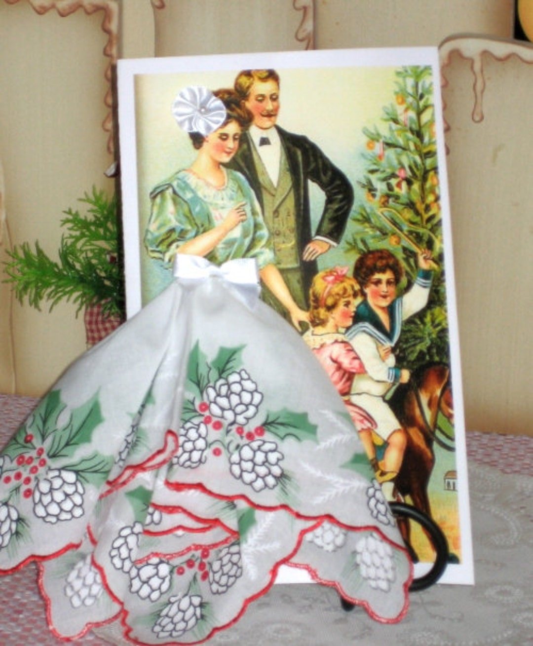 Christmas Morning Keepsake Hanky Card - Etsy
