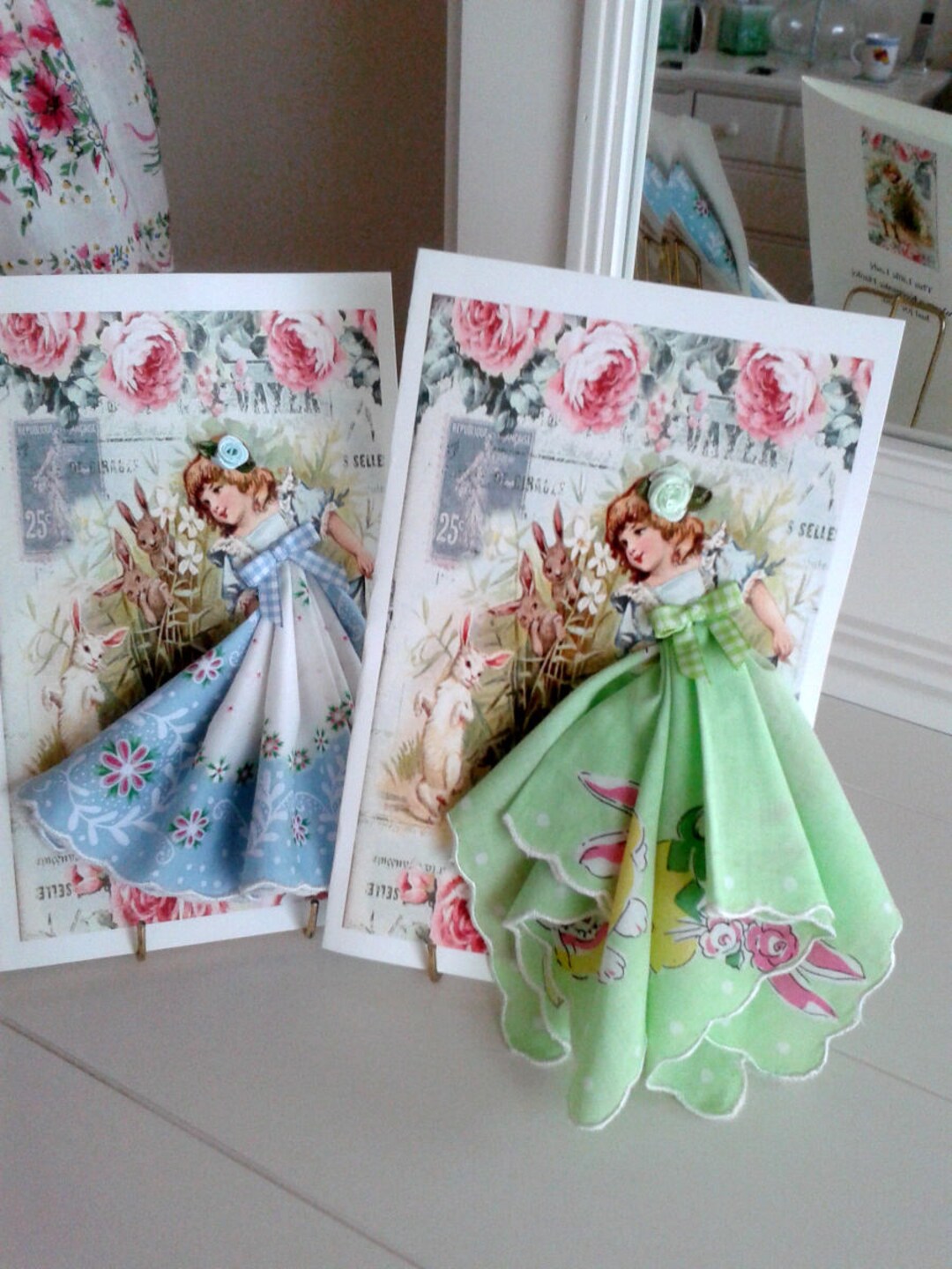 Little Lady Easter Dancing Bunnies Keepsake Hankie Car - Etsy