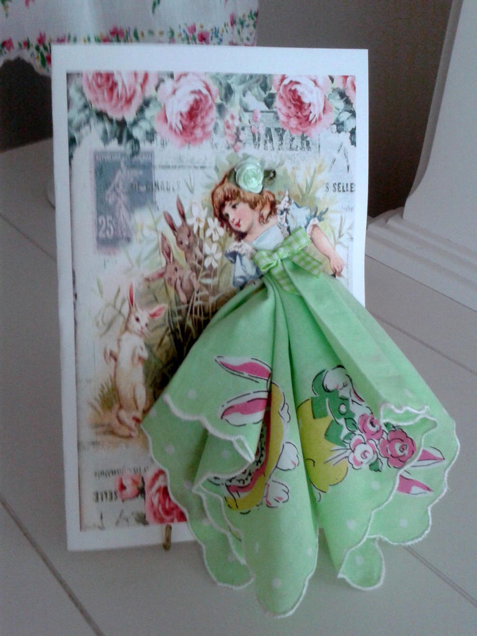 Little Lady Easter Dancing Bunnies Keepsake Hankie Car - Etsy