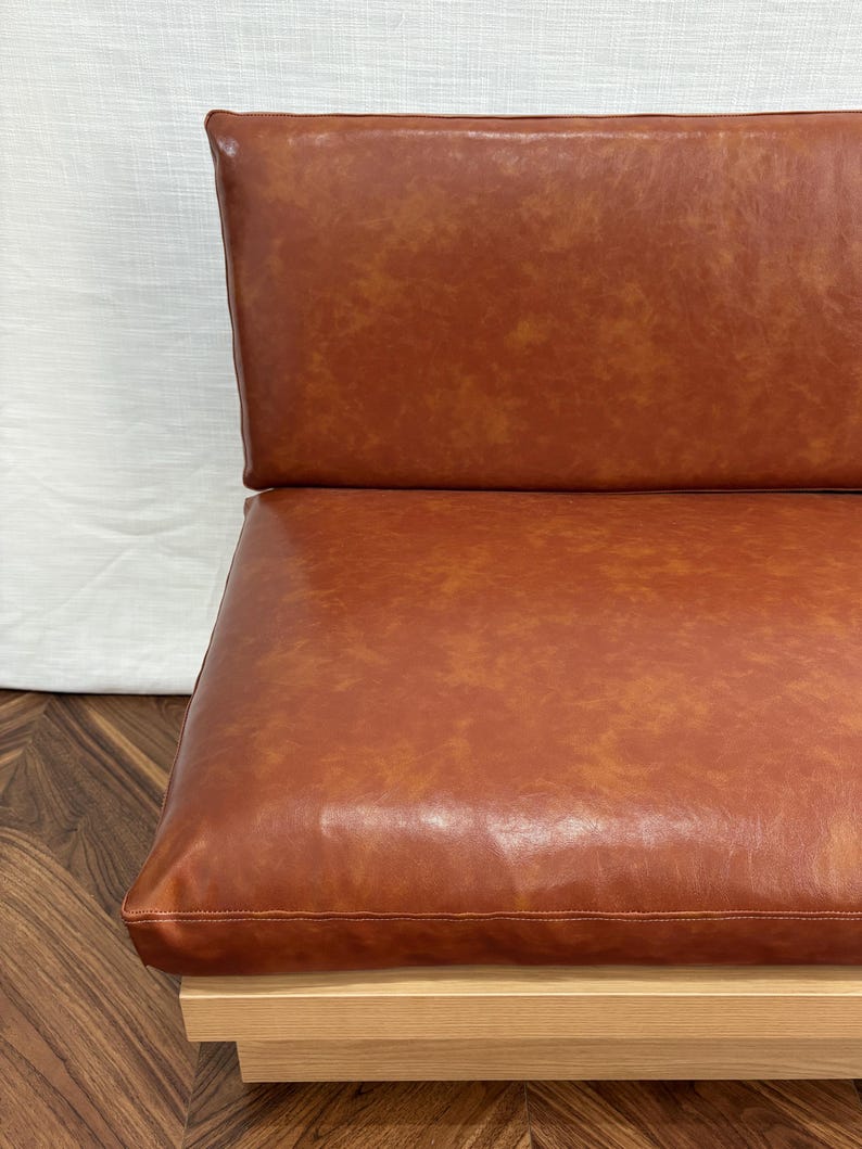 Brown Artificial Leather Cushion, Custom Handmade Bench Seat - Etsy Canada