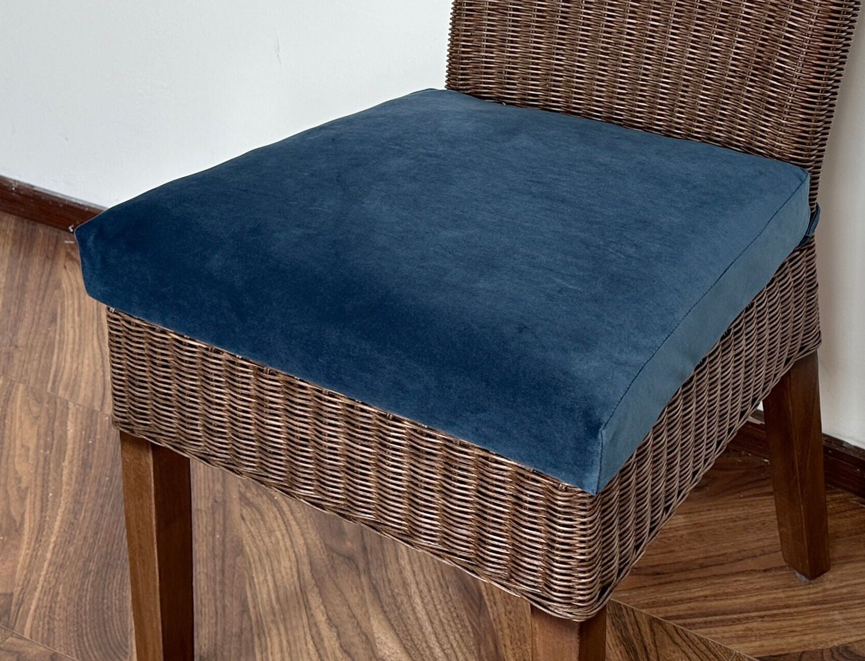 Blue Velvet Chair Cushion,seat and Back Cushion,custom Sizes,2" Thick ...