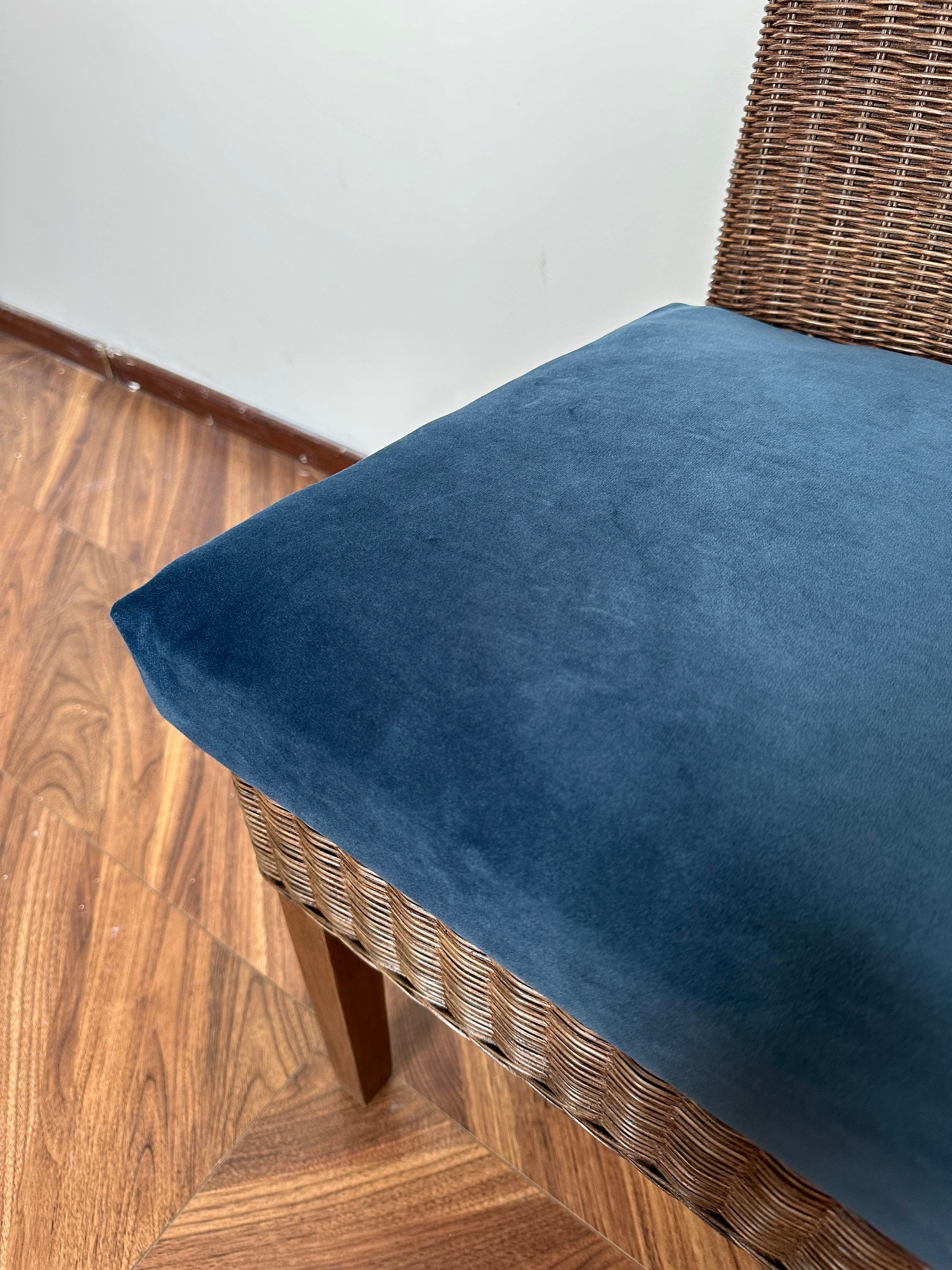 Blue Velvet Chair Cushion,seat and Back Cushion,custom Sizes,2 Thick ...