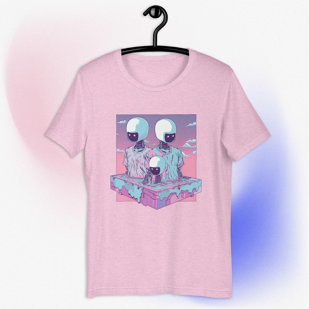 Cute Vaporwave Robots Unisex Tee | Weirdcore | Kawaii | Techno | Neon ...